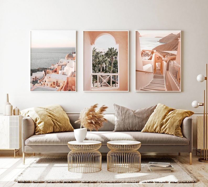 Greece Print Set of 3 Travel Art Print Greece City Art | Etsy