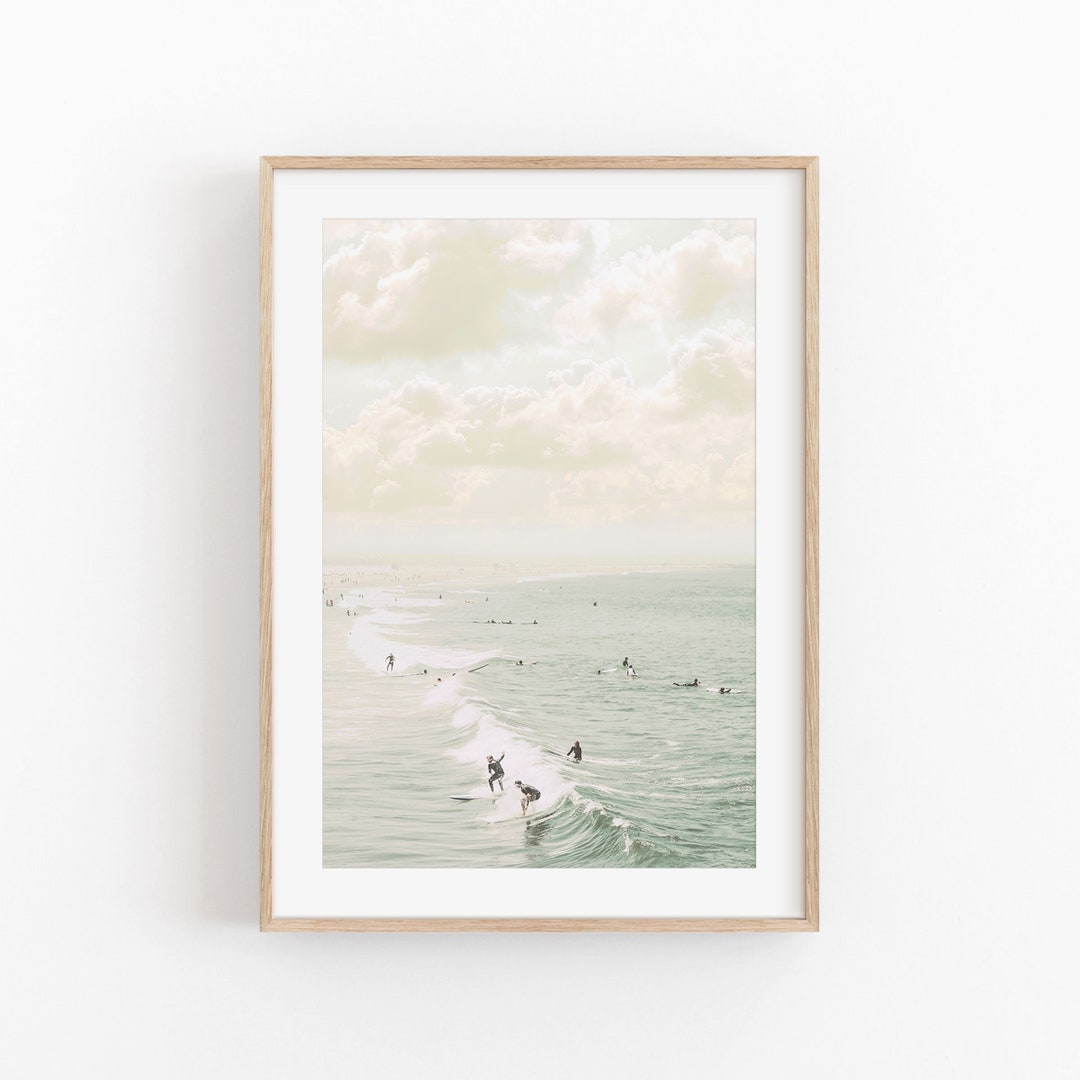 Surfing Art Print, Ocean Beach Wall Art Print, Surfing Decor, Coastal ...