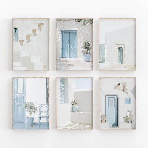 Greece Prints Set of 3 Wall Art Printable Boho Santorini - Etsy