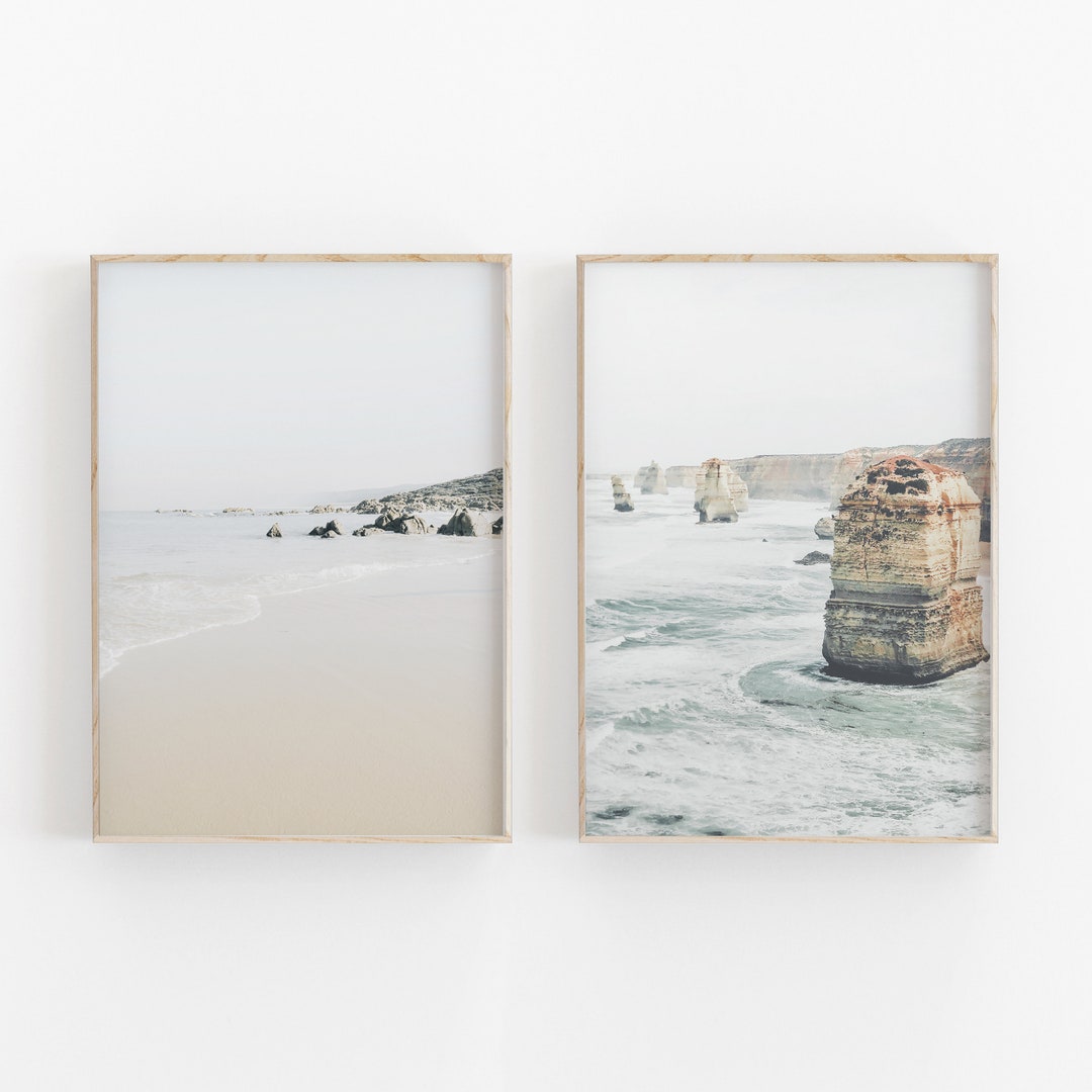 Australia Beach Photography Print Set: Modern Coastal Wall Decor ...