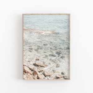 Beach Sea, Modern Minimalist Poster, Printable Wall Decor, Sea Art ...
