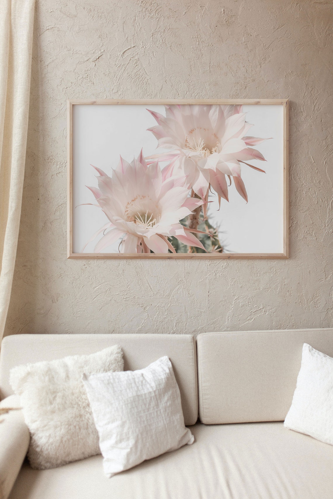 Cactus Flower Print Flowers Wall Art Instant Art Horizontal | Etsy
