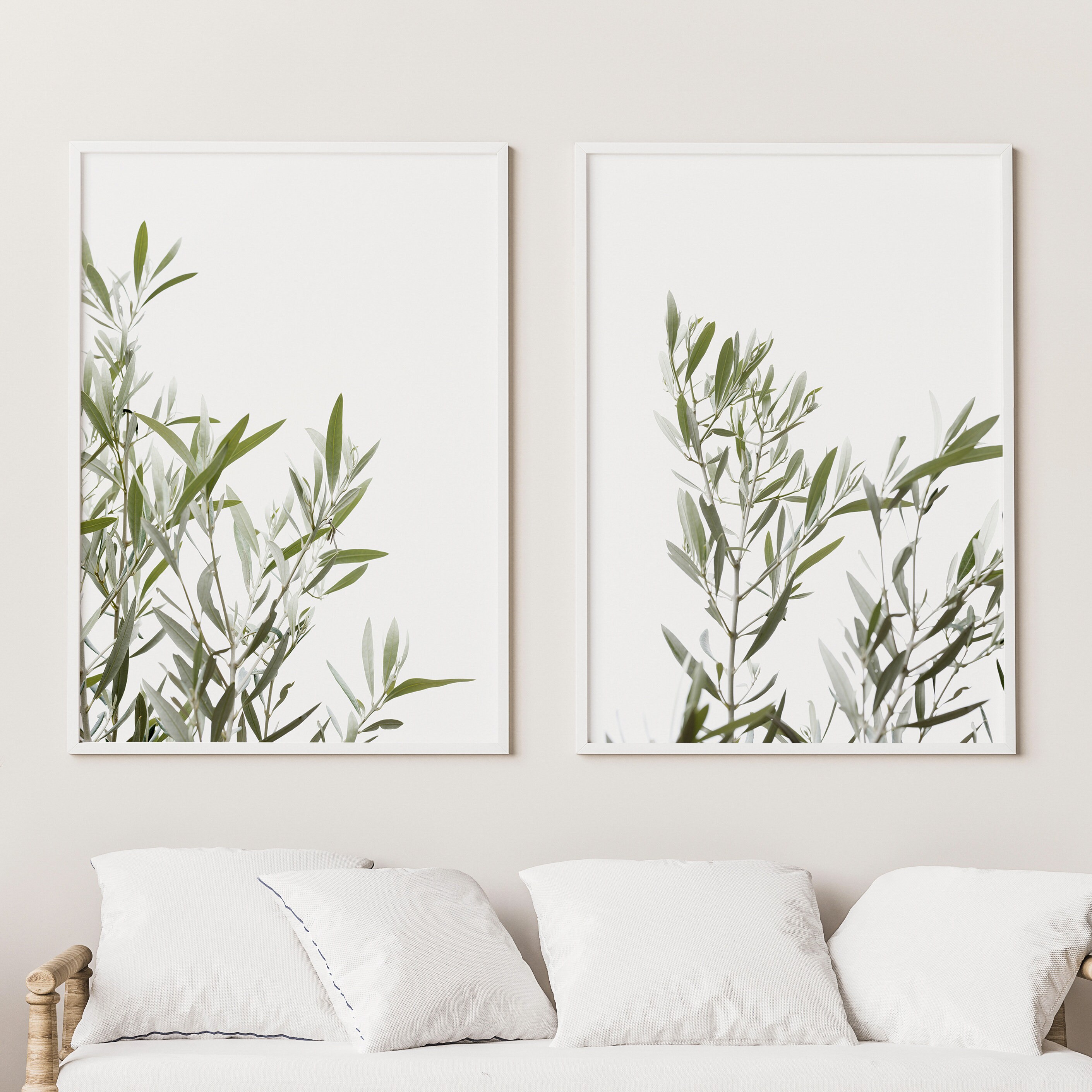 Olive Leaves Botanical Print Set: Minimalist Wall Art (digital Download ...