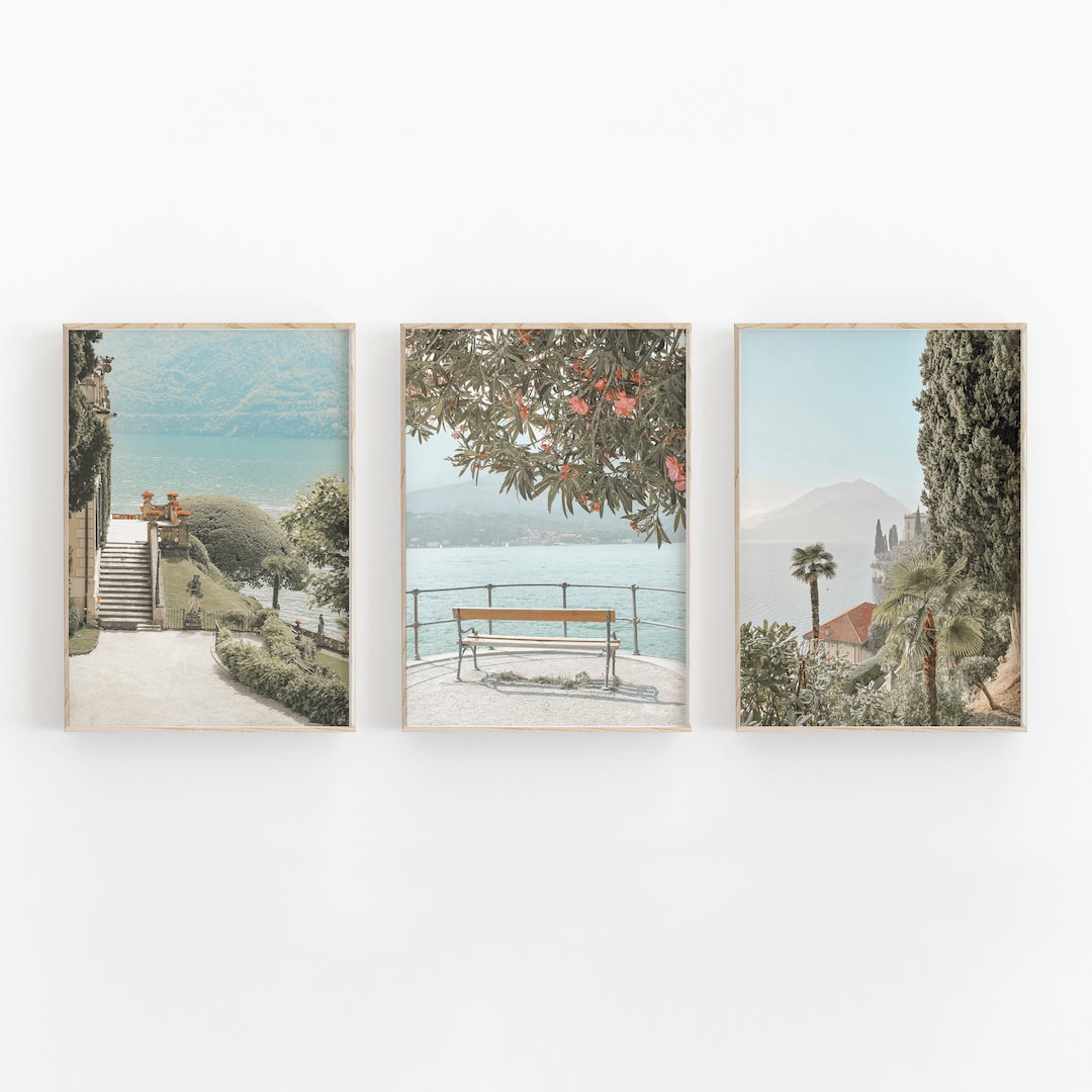 Italy Wall Art, Italy Set of 3 Prints, Lake Como Print, Italian ...