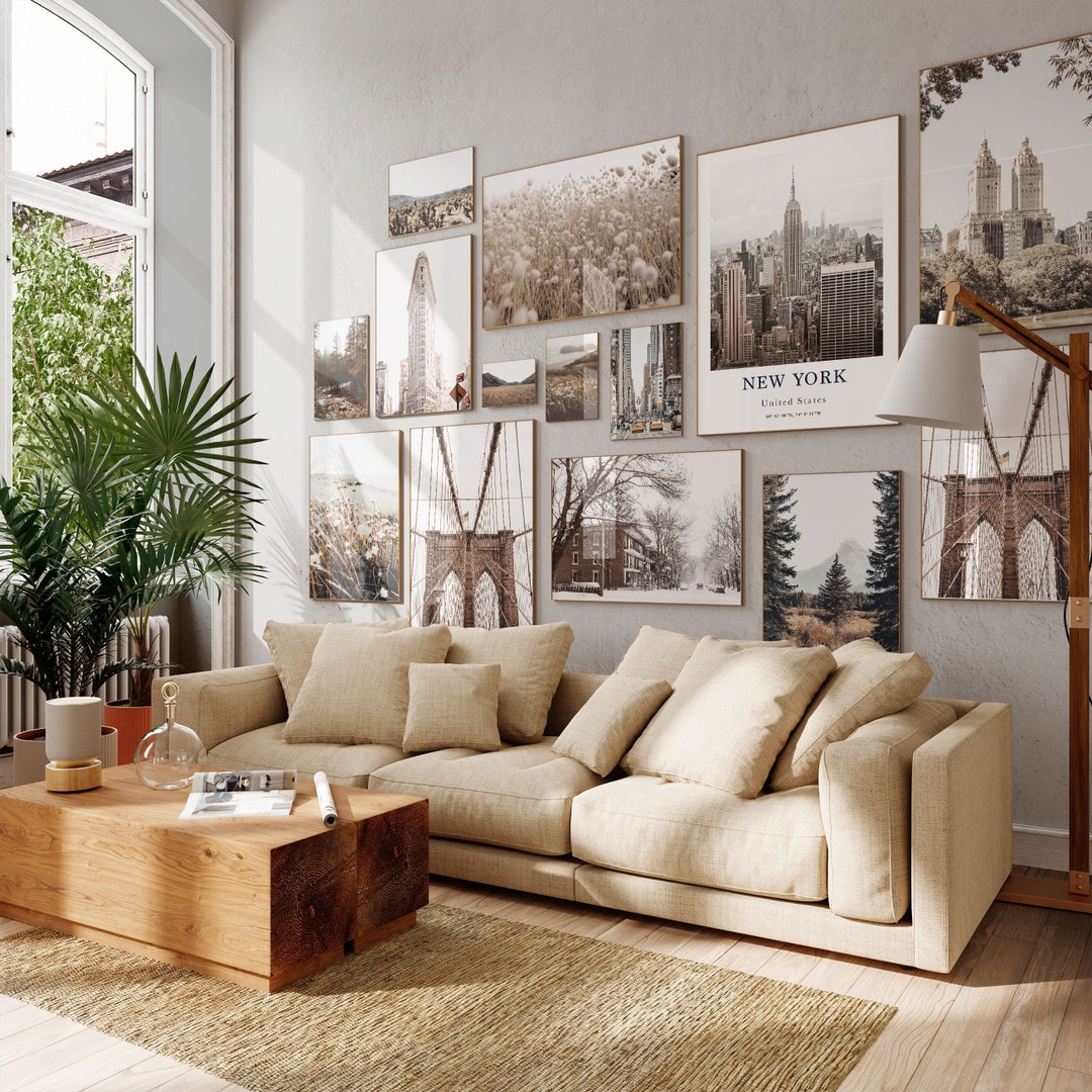 New York Gallery Wall Art Set: Botanical & City Prints (digital ...