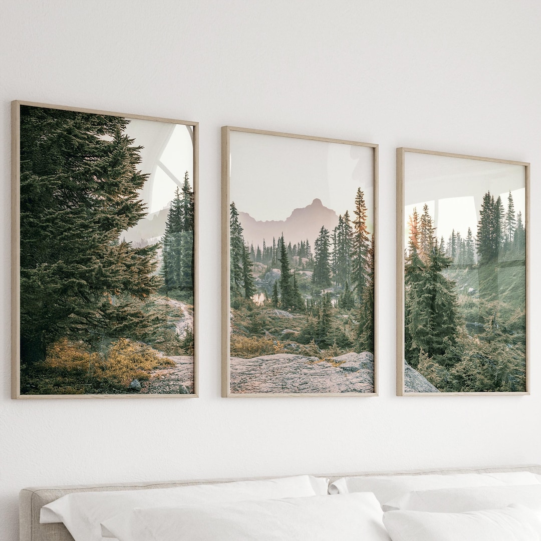 Nature Photography Prints, Set of 3, Mountains, Landscape, Wall Art ...