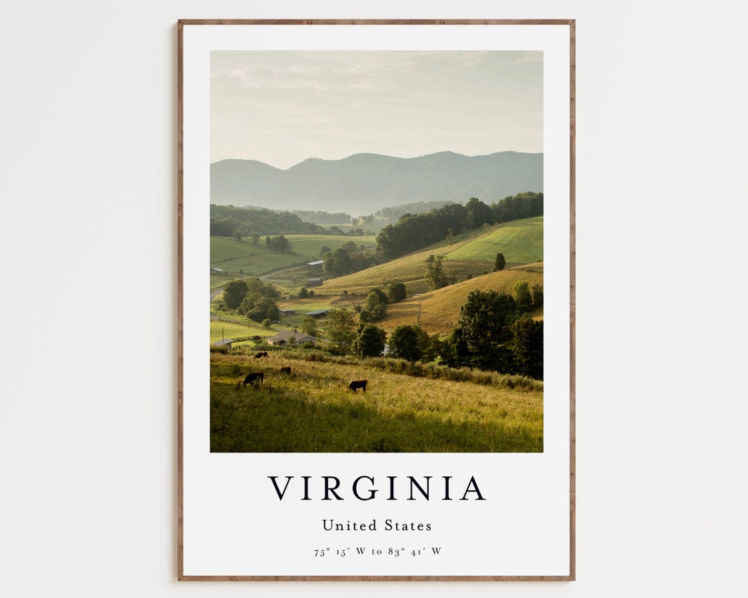 Virginia Print, Virginia Art Print, Virginia Wall Art, Virginia Poster ...