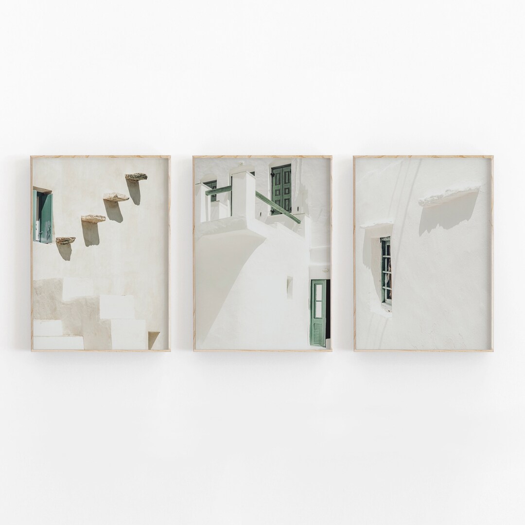 Greece Print Set of 3, Greece Travel Print, City Art Print, Minimalist ...