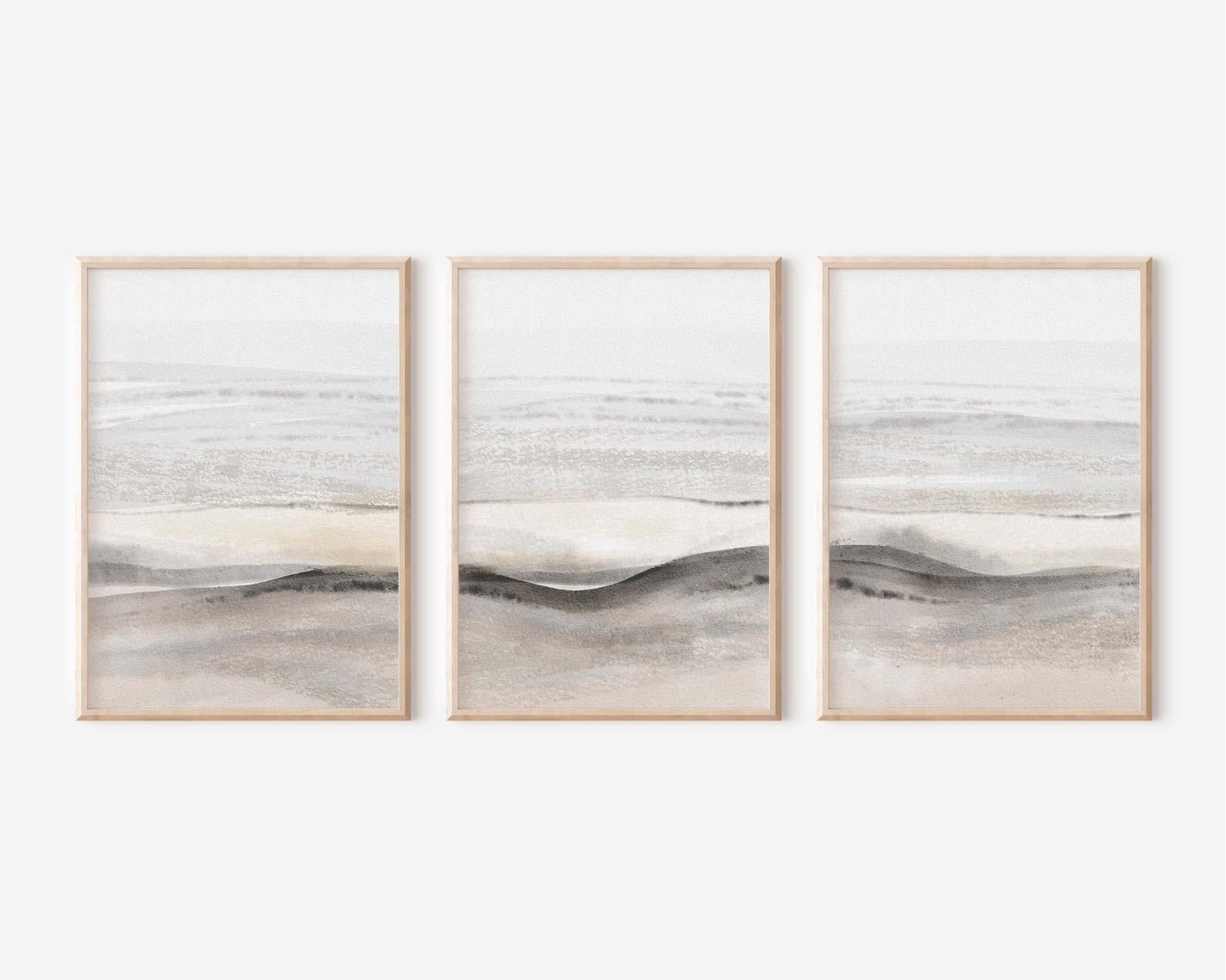 Grey Beige Watercolor Print Set of 3 Instant Art Watercolor | Etsy