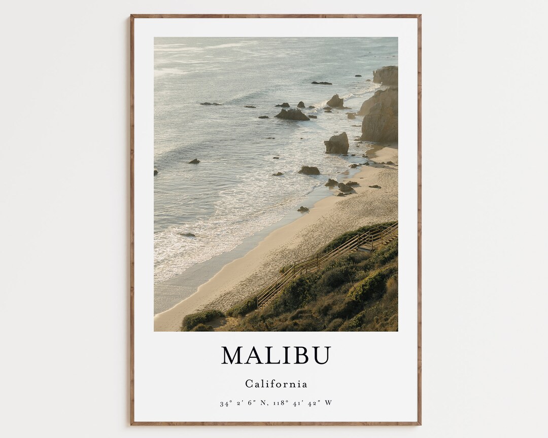 Malibu Print, Malibu Poster, California Wall Art, Malibu Art Print ...