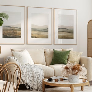 Landscape Art Print, Gallery Wall Art Set, Nature Painting, Wildflower ...