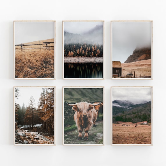Farmhouse Print Set of 6 Nature Wall Decor Rustic Landscape - Etsy