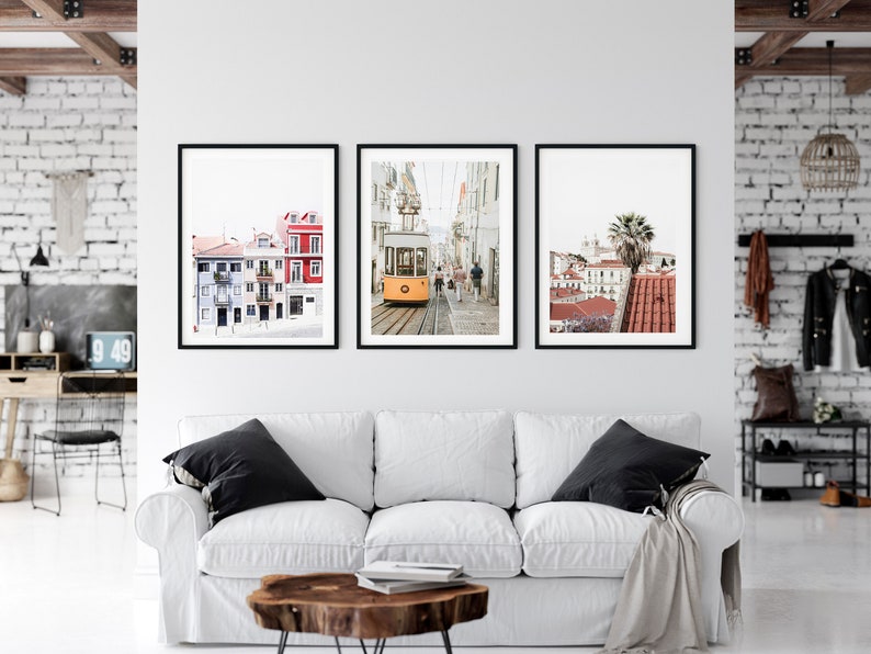Portugal Print Set of 3 Travel Art Print Portugal City Art | Etsy