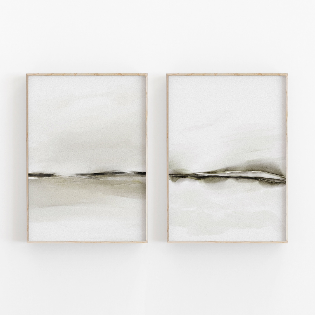 Beige Watercolor Art Set of 2, Instant Art, Watercolor Abstract ...