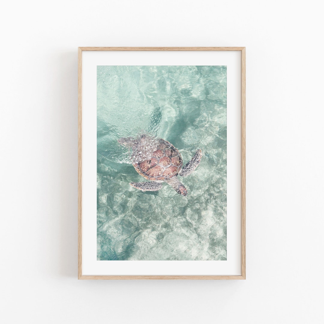 Sea Turtle Art Print: Modern Minimalist Wall Decor (digital Download ...
