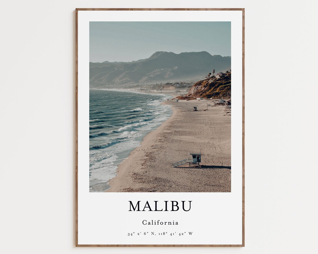Malibu Beach Photography Print: California Travel Poster (digital ...