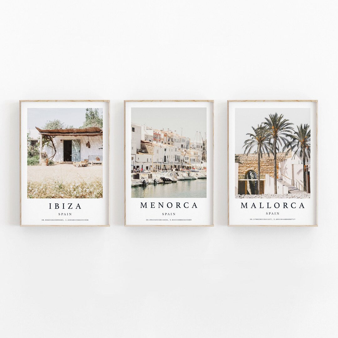 Spain Poster Gallery Wall Set of 3, Travel Art Print, Boho Wall Art ...