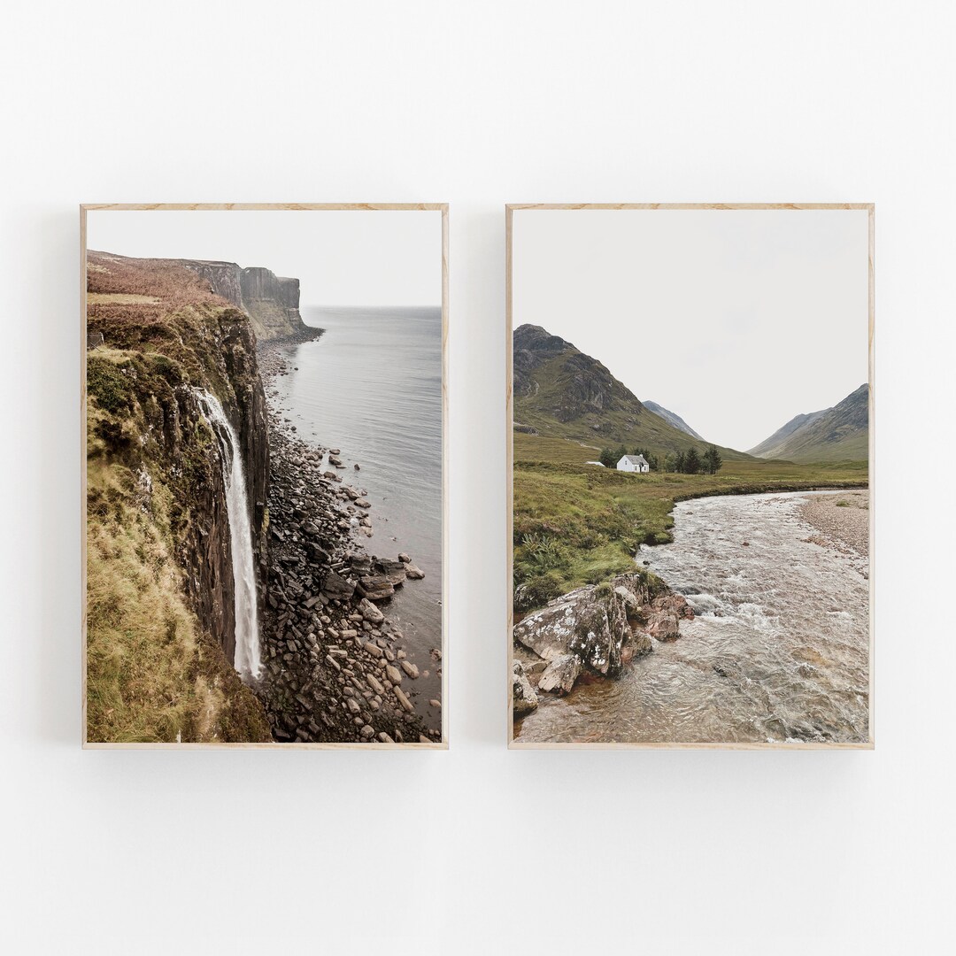 Scotland Landscape Art Print Set: River Mountains (digital Download) - Etsy