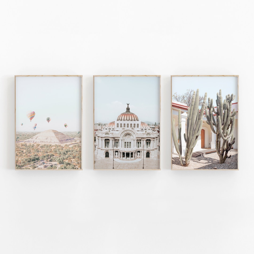 Mexico Print Set of 3, Travel Art Print, Mexico City Art Print, Modern ...