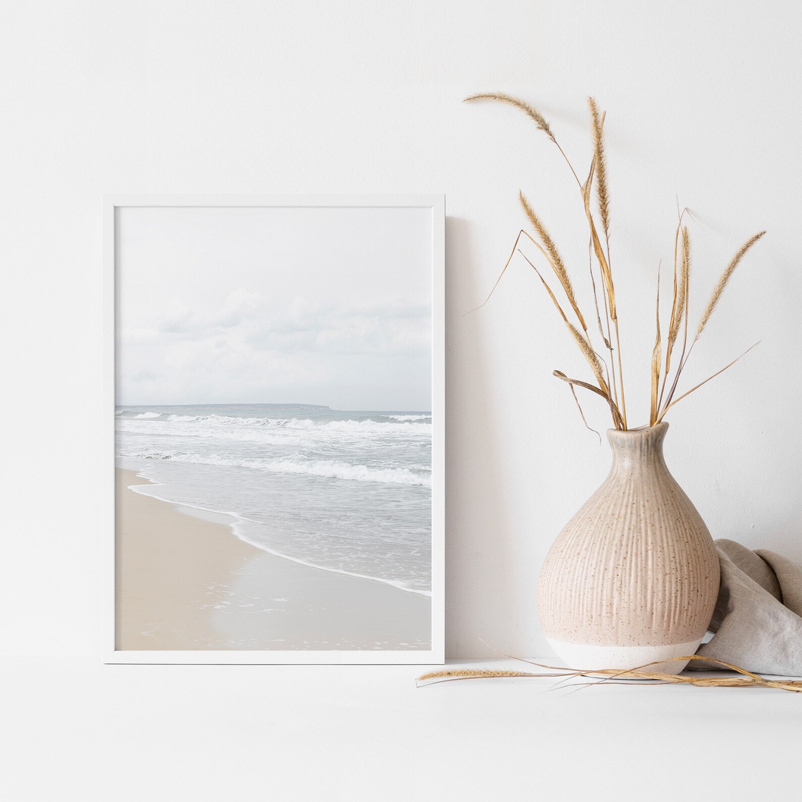 Beach Art Print Modern Minimalist Poster Printable Wall | Etsy