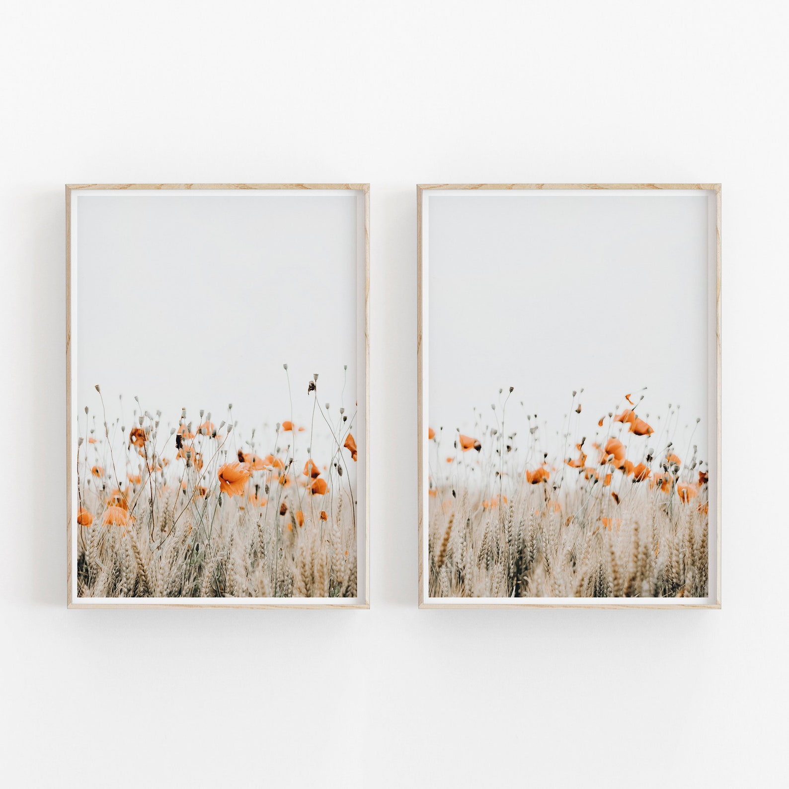 Poppy Print Set of 2 Instant Art INSTANT DOWNLOAD Modern - Etsy