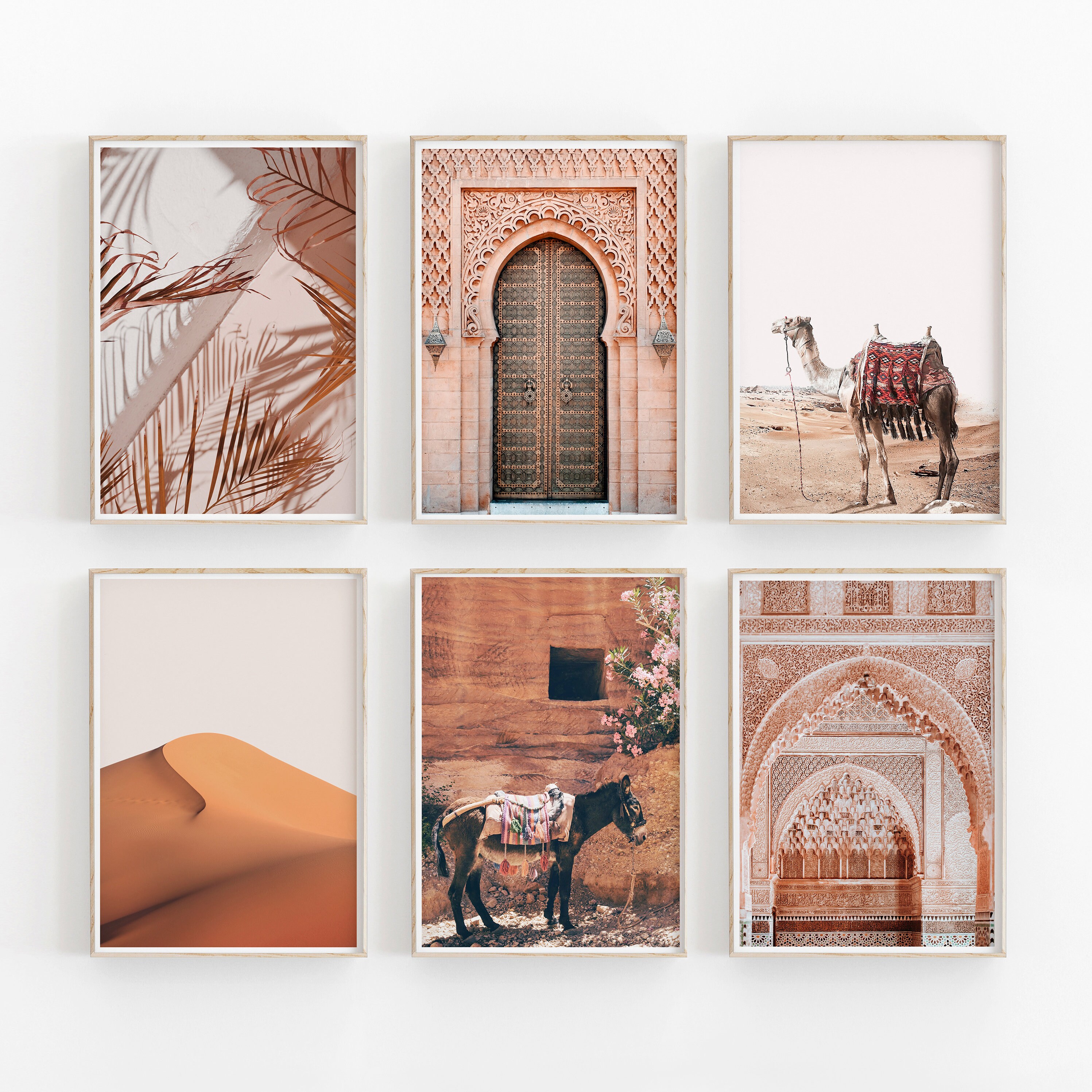 Travel Poster Set of 6 Gallery Moroccan Art Print Travel | Etsy