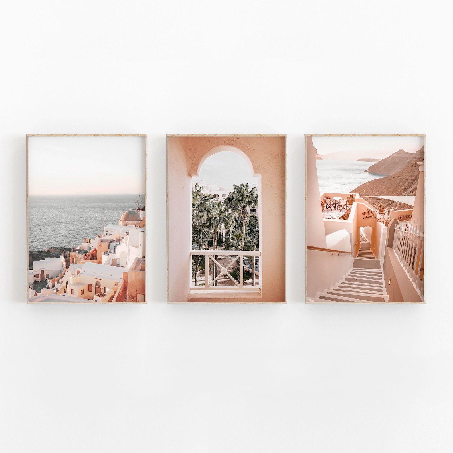 Greece Print Set of 3 Travel Art Print Greece City Art | Etsy