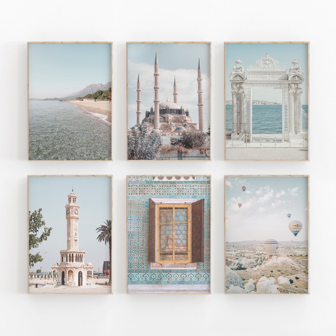 Istanbul Print Set of 6, Travel Art Print, Turkey Art Print, Digital ...