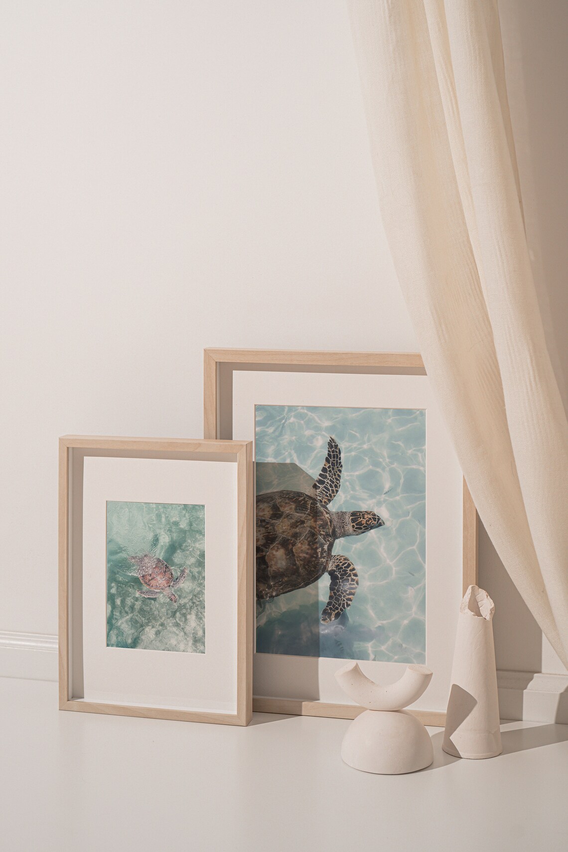 Sea Turtle Set of 2 Art Print Instant Art Water Turtle - Etsy