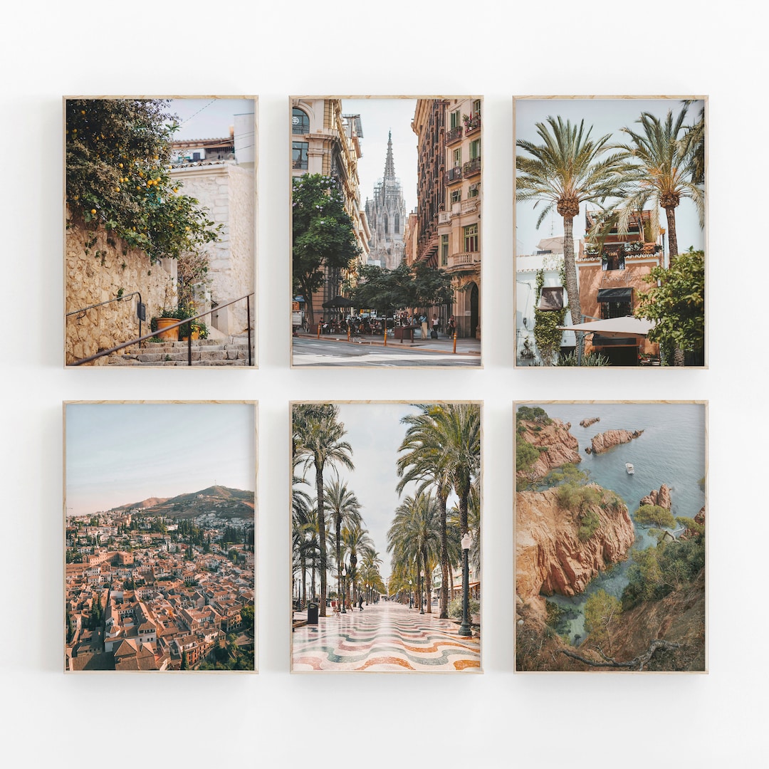 Spain City Photography Print Set: Modern Travel Wall Art (digital ...