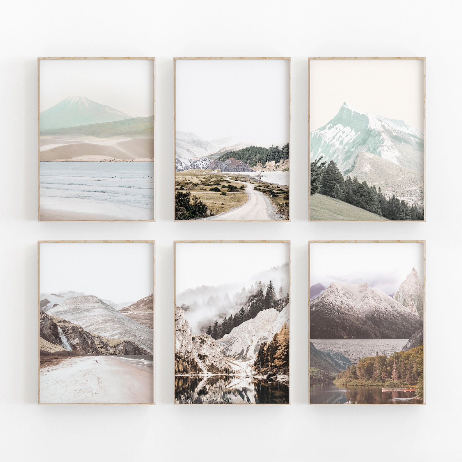 Nature Mountain Print Set of 6 Instant Art Modern Minimalist | Etsy