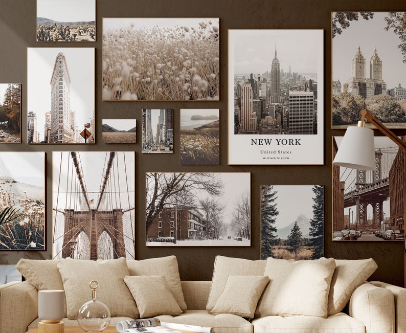New York Gallery Wall Art Set: Botanical & City Prints (digital ...