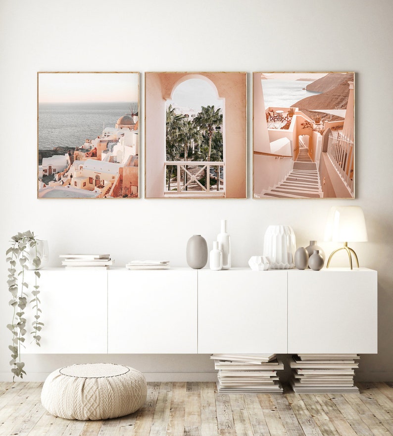 Greece Print Set of 3 Travel Art Print Greece City Art | Etsy