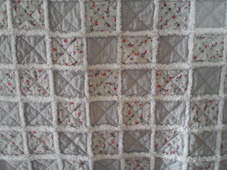 Light Gray Rag Lap Quilt | Etsy