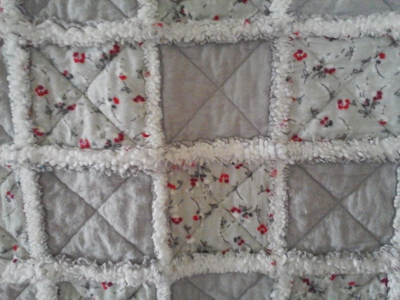 Light Gray Rag Lap Quilt | Etsy