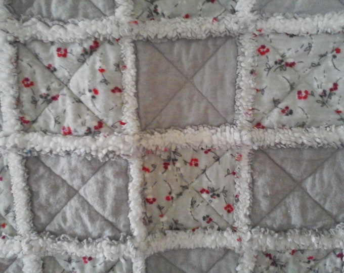 Light Gray Rag Lap Quilt - Etsy