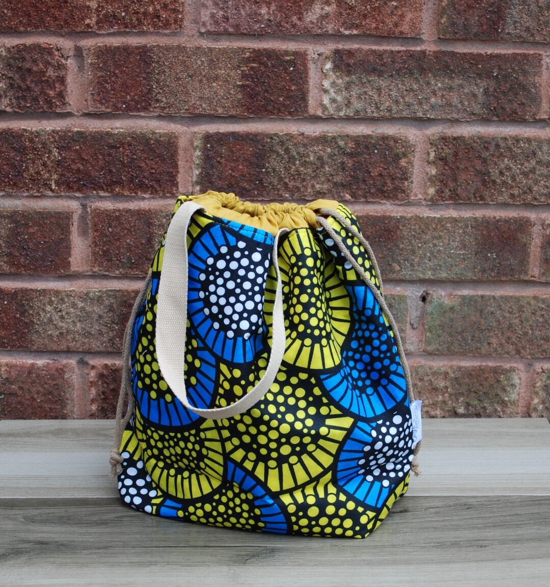 Large African Fabric Knitting Project Bag Crochet Project Bag - Etsy UK