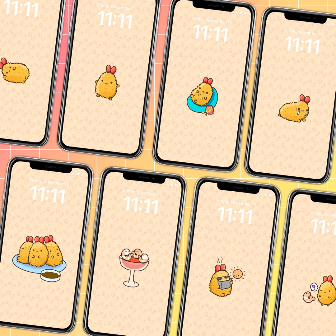 Shrimp Tempura Buddies Phone Wallpapers, Set of 8 (digital Download) - Etsy
