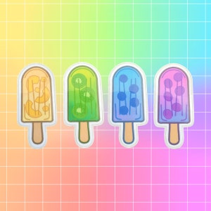 Fruity Popsicle Collection Sticker Set Cute Fruity Popsicle Sticker ...