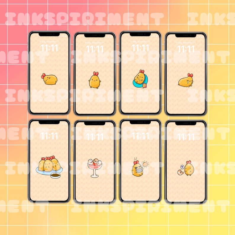 Shrimp Tempura Buddies Phone Wallpapers, Set of 8 (digital Download) - Etsy