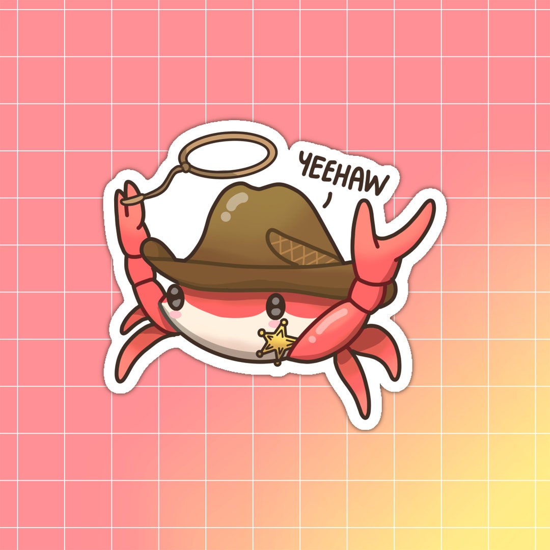 Internet Animals Cowboy Crab Sticker Cute Animal Sticker Kawaii Laptop ...