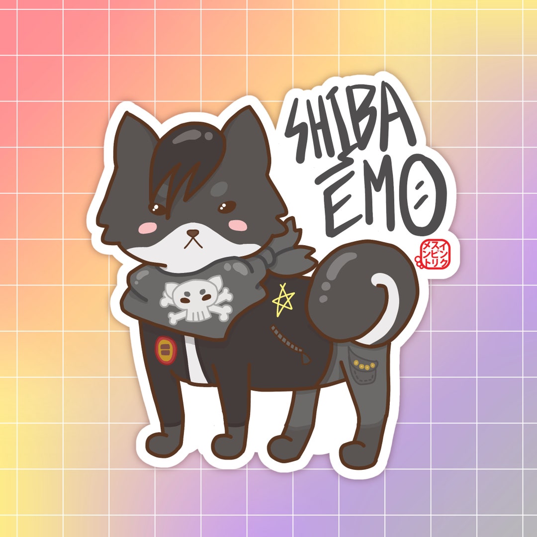 Shiba Emo Sticker - Etsy