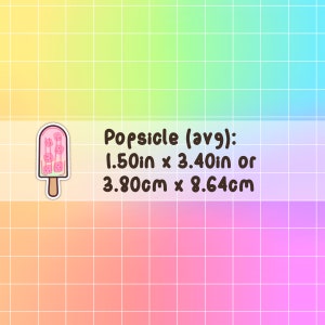 Fruity Popsicle Collection Sticker Set Cute Fruity Popsicle Sticker ...