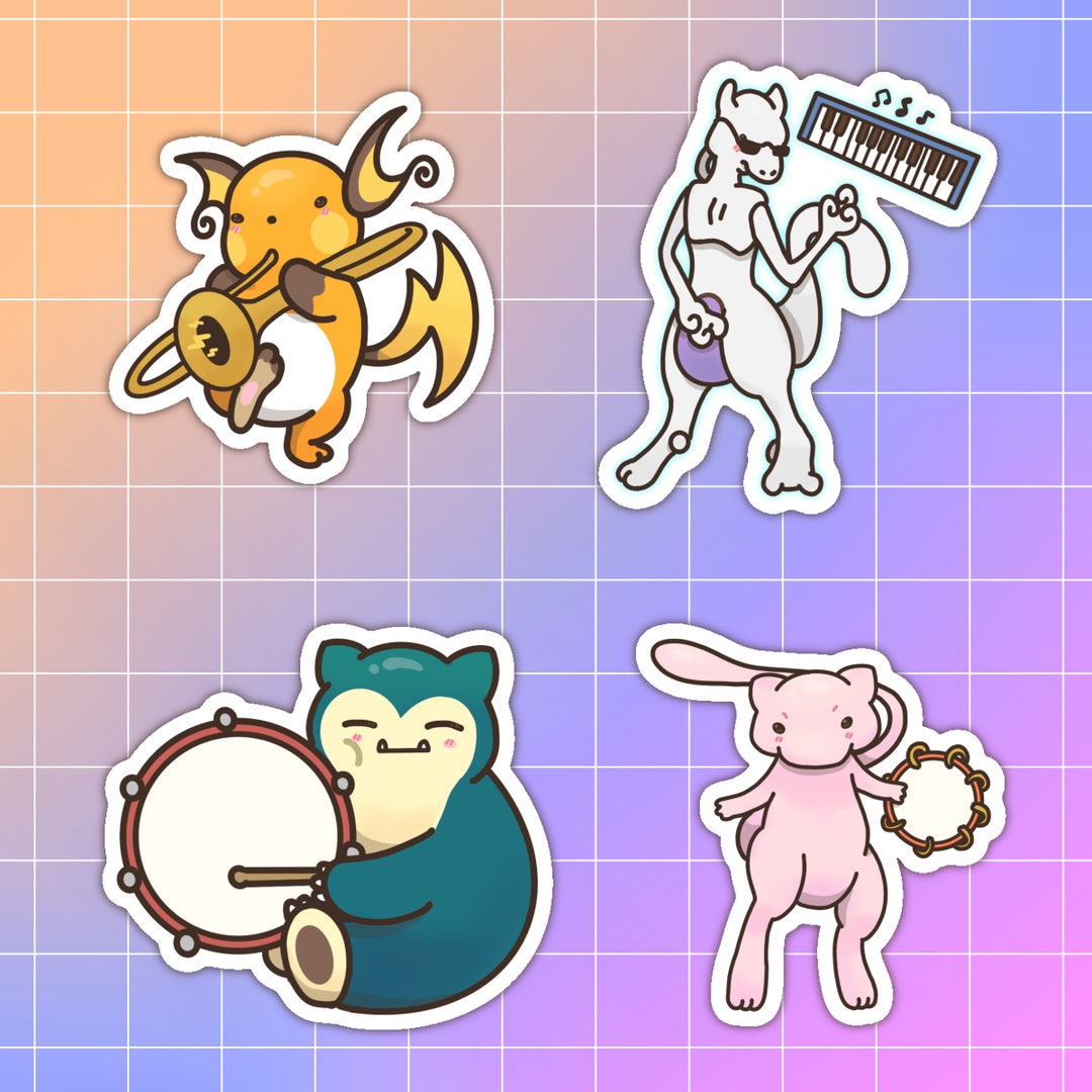 Musical Pokemon Sticker Set Part 3 Music Lover Stickers Kawaii Pokemon ...