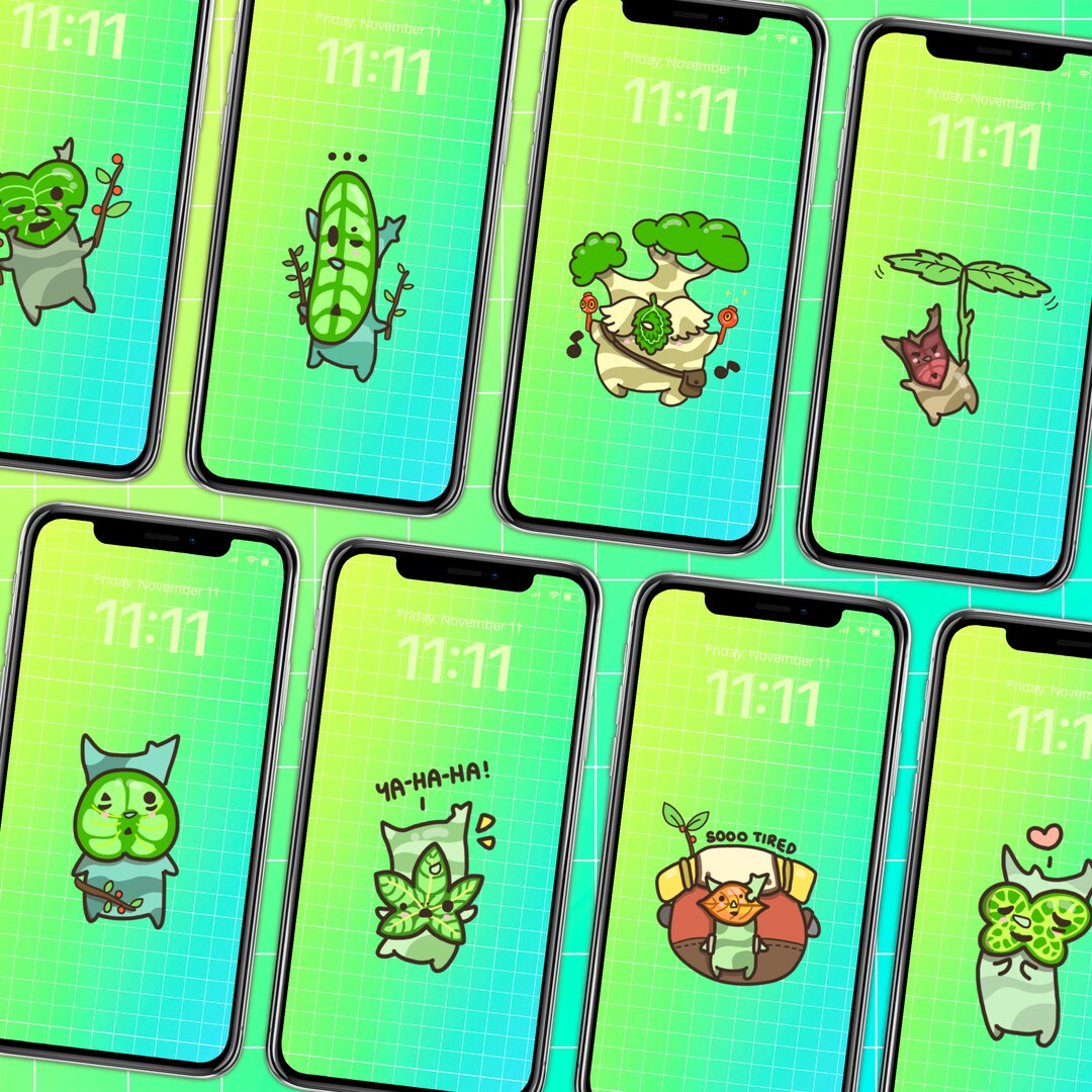 Zelda Korok Pals Phone Wallpaper Bundle Set of 10 Wallpapers Digital ...