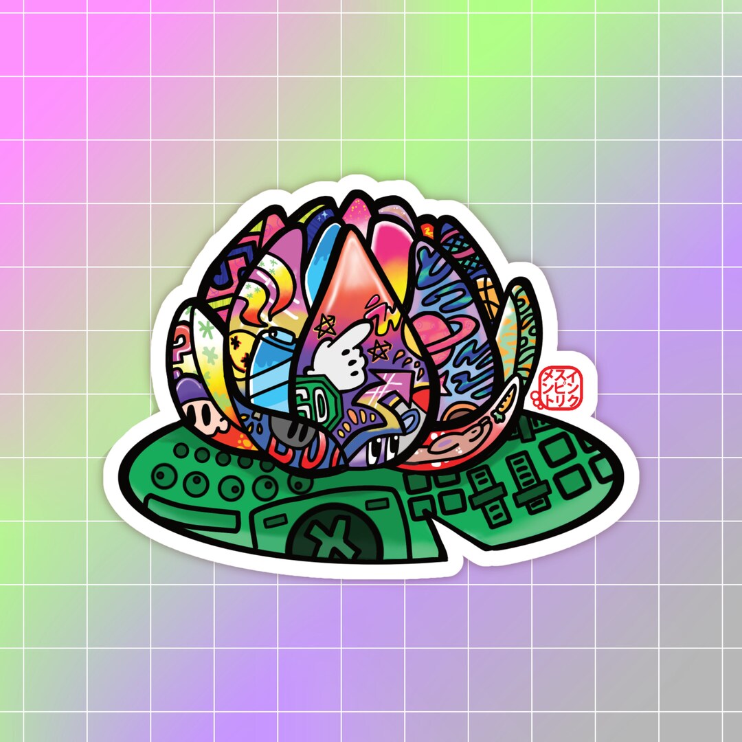 Graffiti Lotus Sticker Street Art Sticker Cute Flower Sticker Kawaii ...