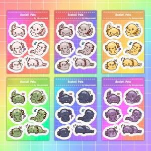 Axolotl Pals Sticker Sheet Set Axolotl Lover Sticker for Notebook ...