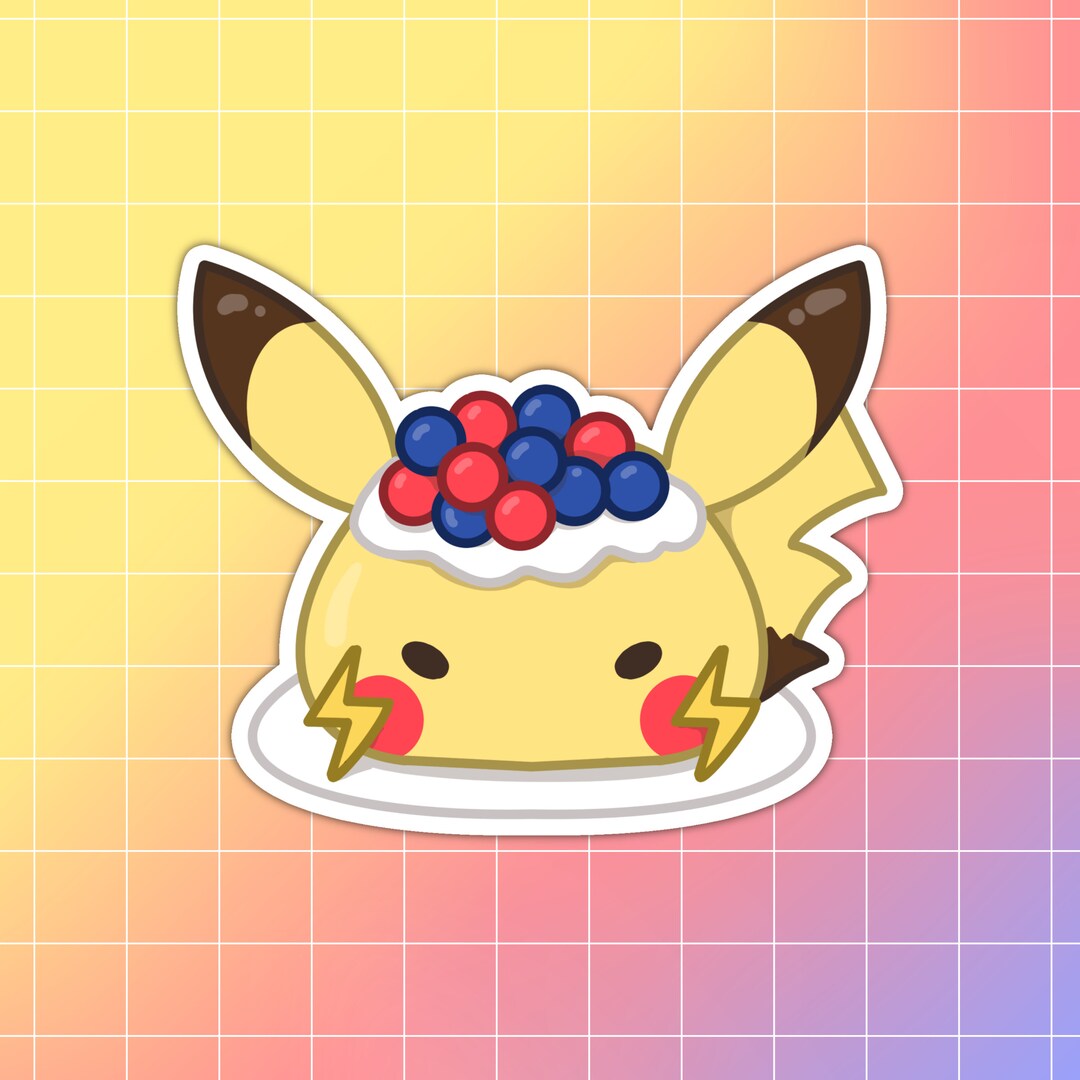 Pokemon Cafe Pika Cheesecake Sticker - Etsy