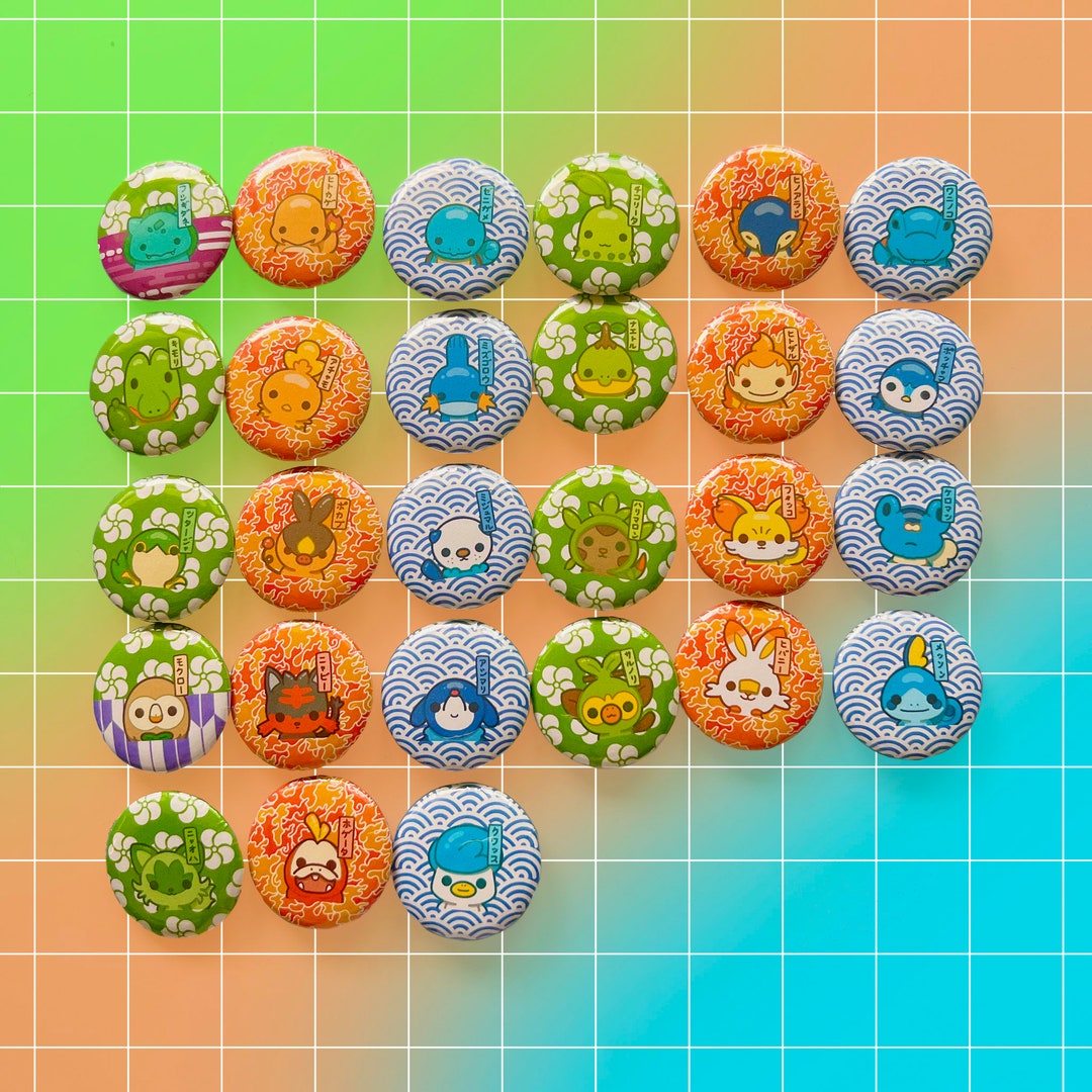 Omamori Starter Pokemon Pin Set Starter Pokemon Pin Collection Omamori ...