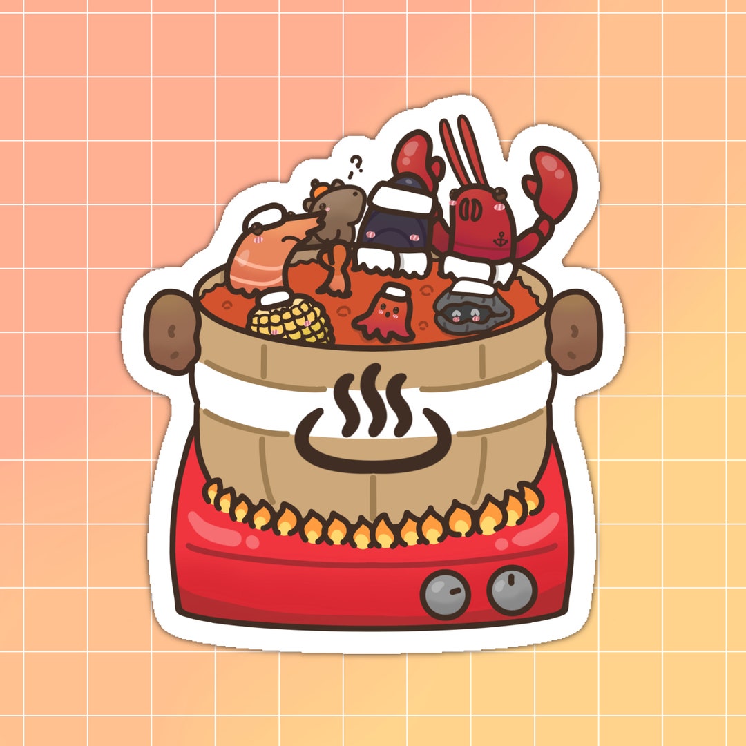 Cajun Onsen Sticker Cajun Boil Sticker Funny Cajun Sticker Japanese ...